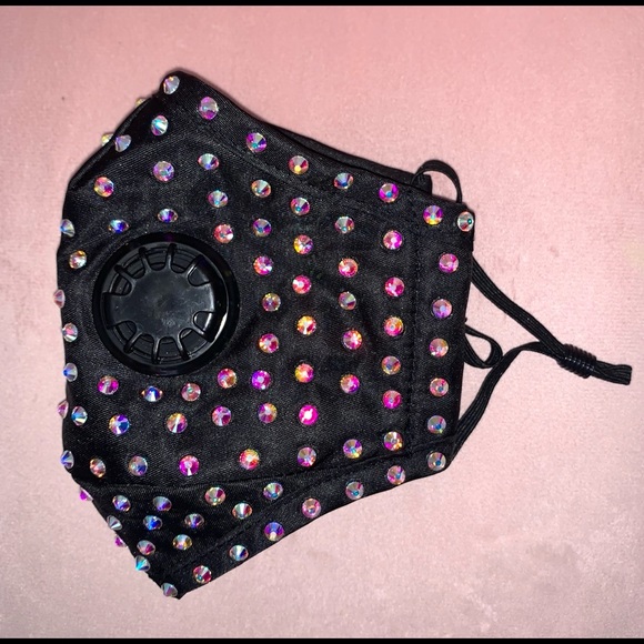 Accessories | Bling Face Mask With Valve And Filter Pocket | Poshmark